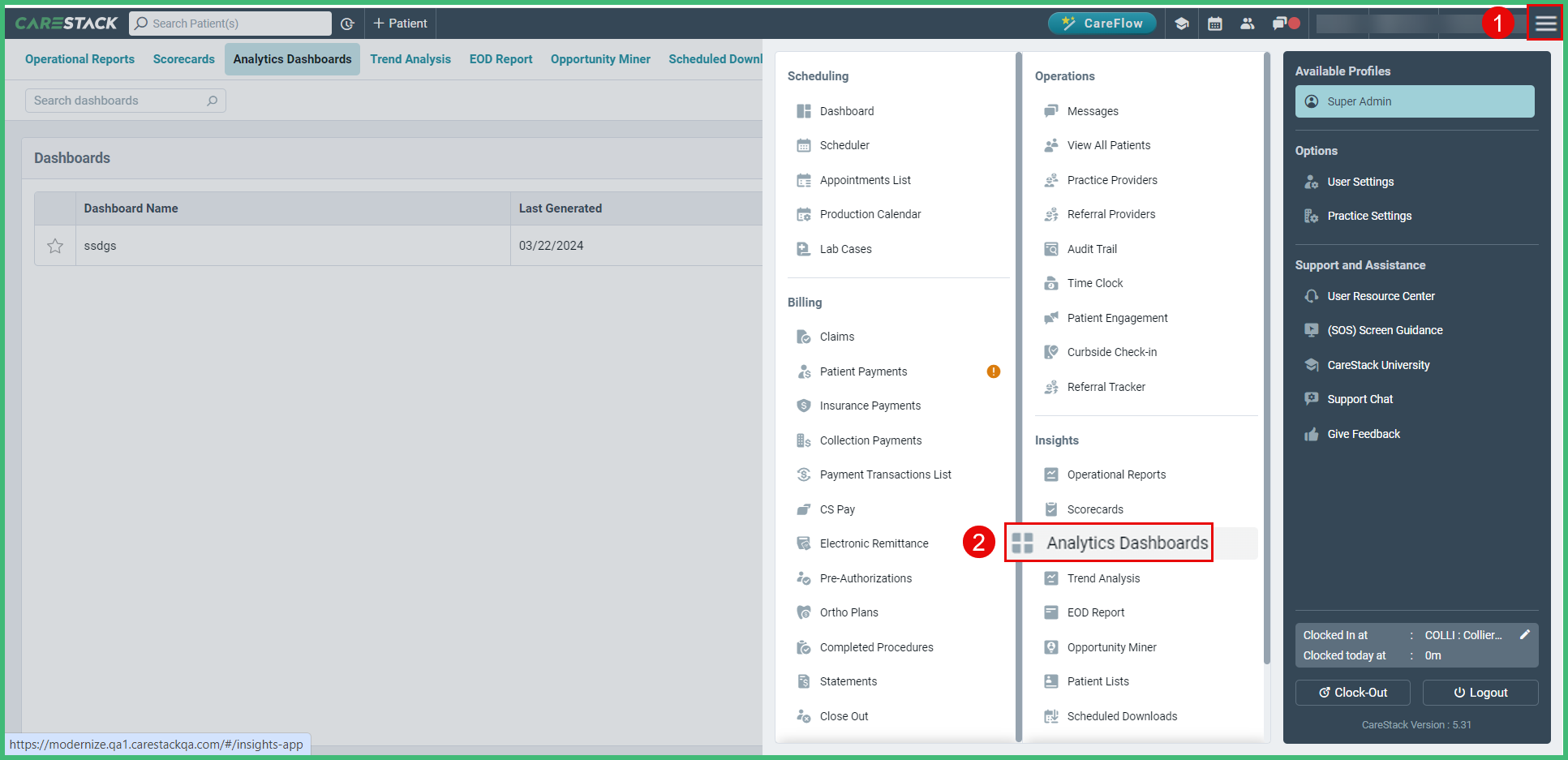 Create and Configure the Analytics Dashboard – CareStack: User Resource Center