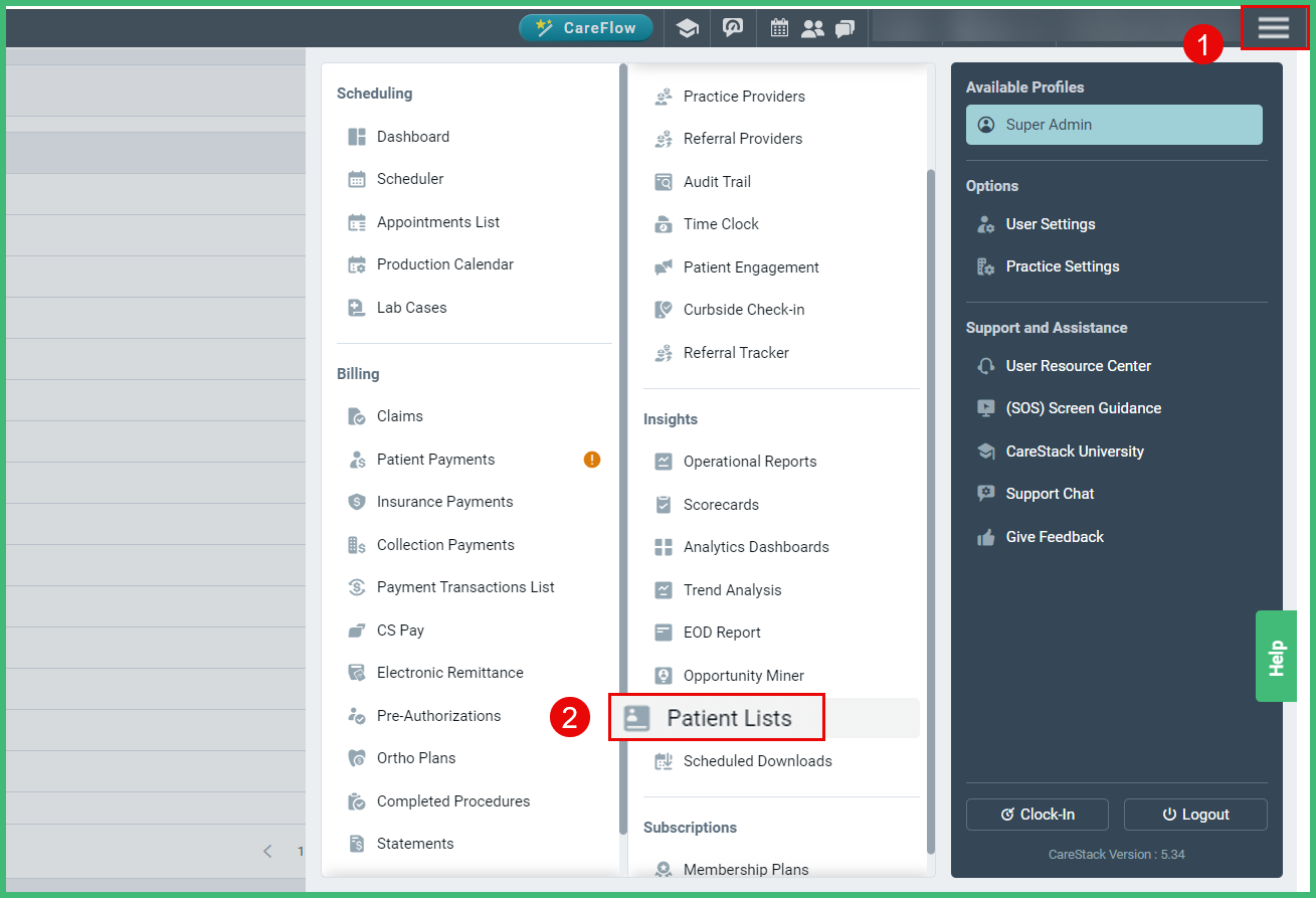 Generate a Patient List – CareStack: User Resource Center