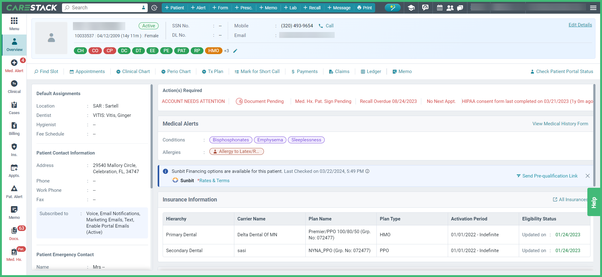 All About Patient Overview – CareStack: User Resource Center