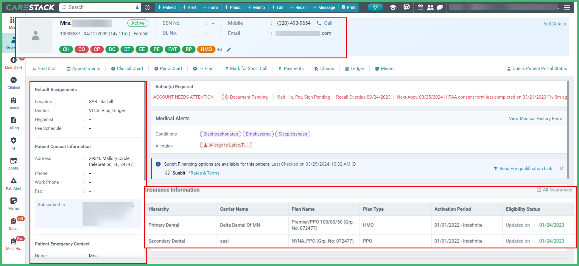 All About Patient Overview – CareStack: User Resource Center