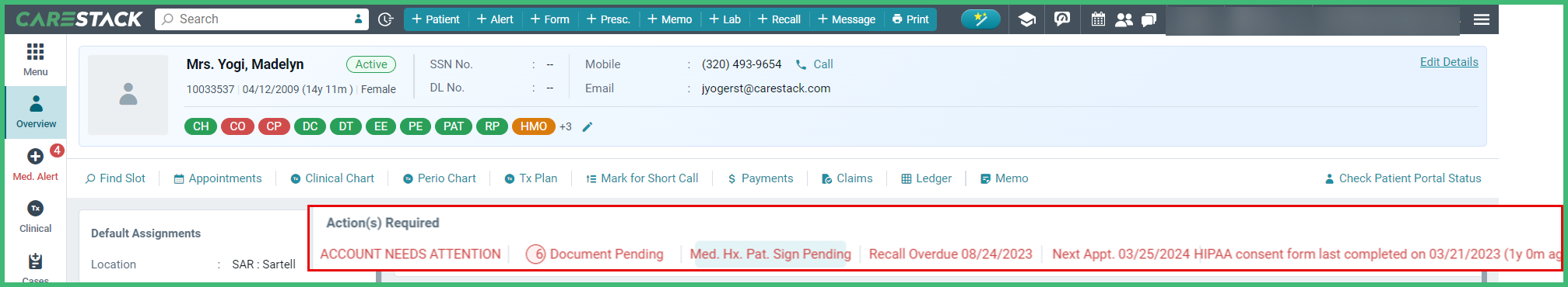 All About Patient Overview – CareStack: User Resource Center