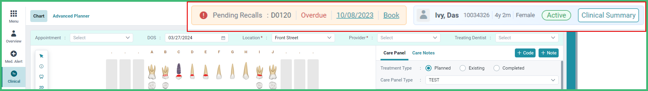 All About Patient Top Card – CareStack: User Resource Center