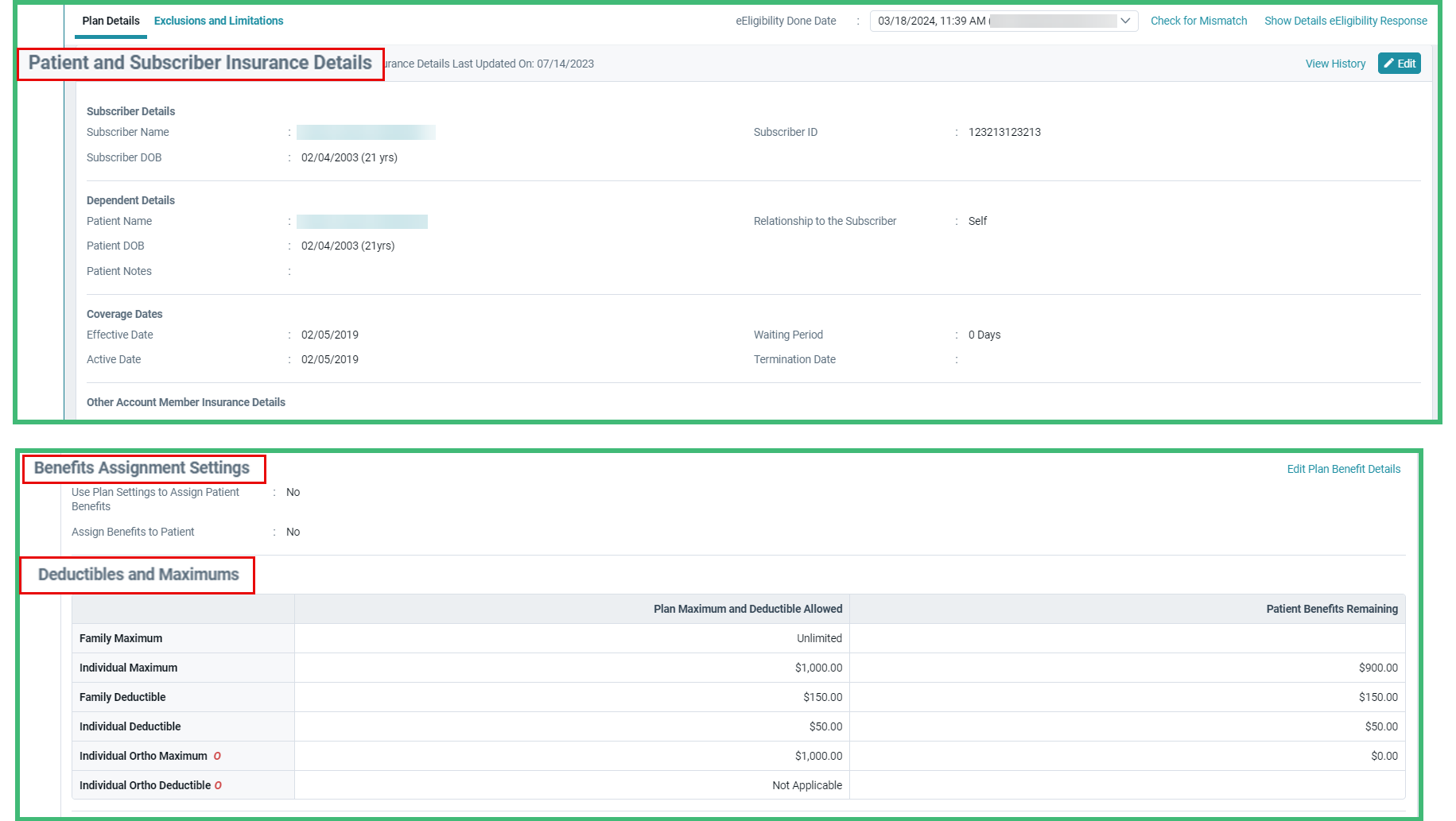 Patient Insurance Benefits – CareStack: User Resource Center