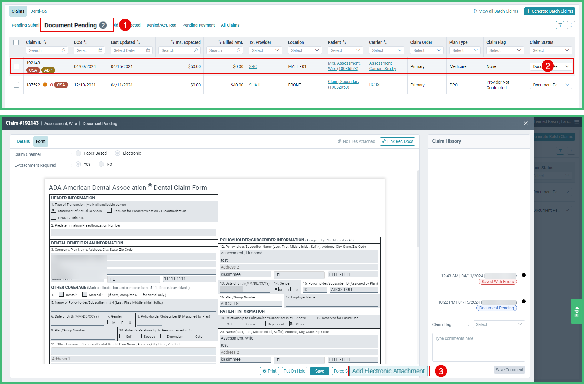 Manage Pending Claims – CareStack: User Resource Center