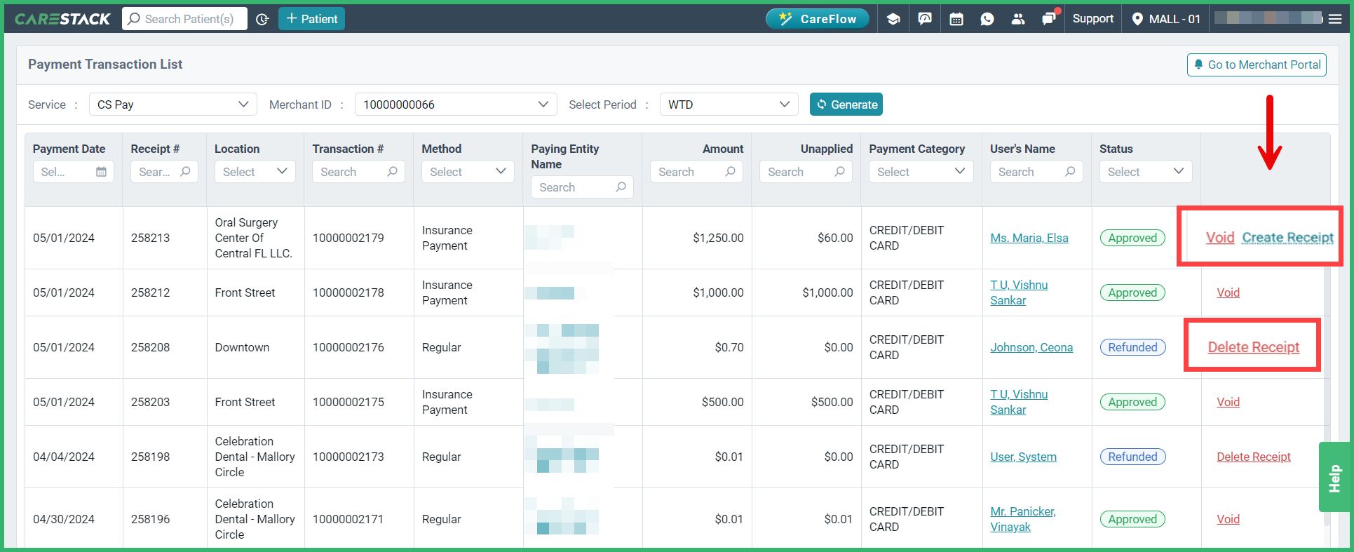 An Overview of Payment Transactions List – CareStack: User Resource Center
