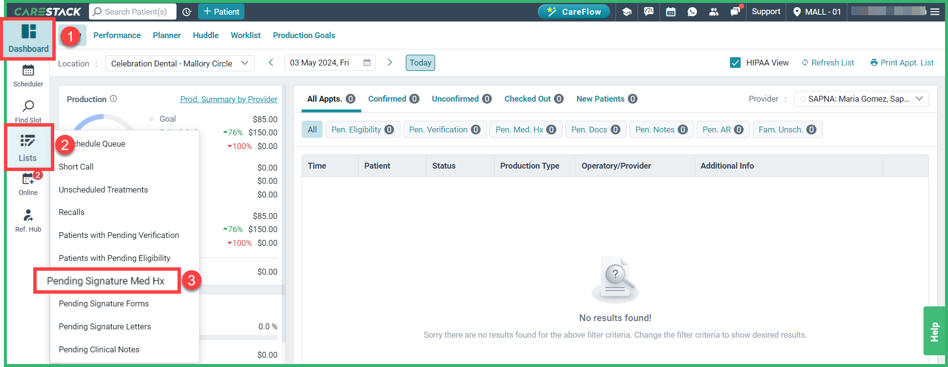 Manage Medical History Forms Pending Provider Signature – CareStack ...