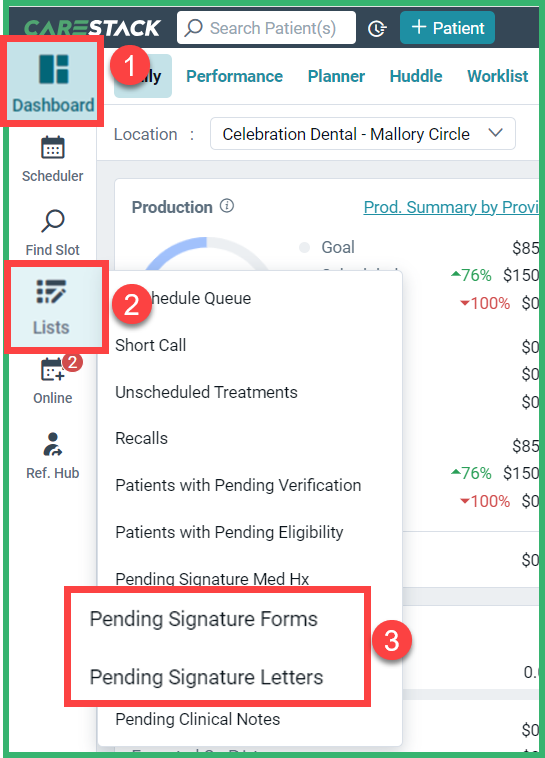 Manage Pending Signature for Forms and Letters – CareStack: User ...