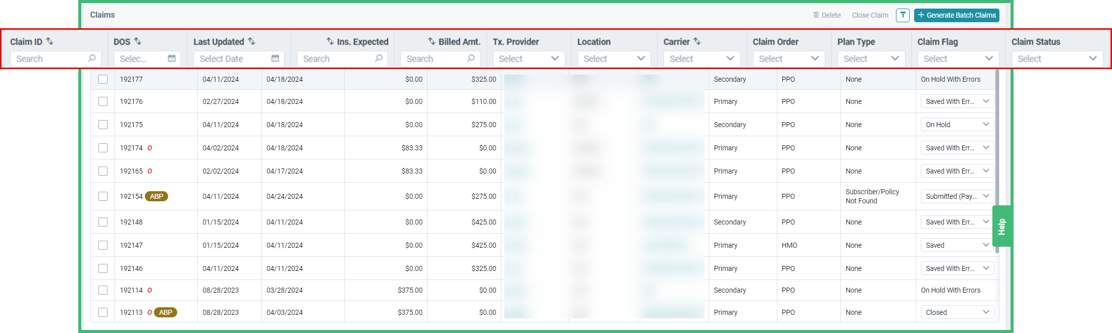 Manage Claims of a Selected Patient – CareStack: User Resource Center