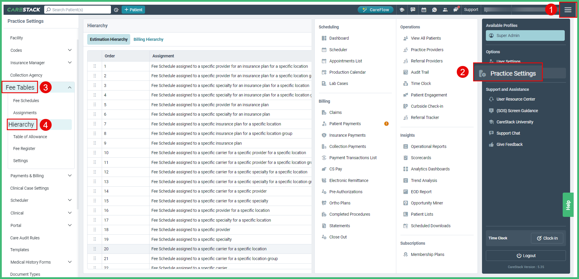 All About Fee Table Hierarchy – CareStack: User Resource Center