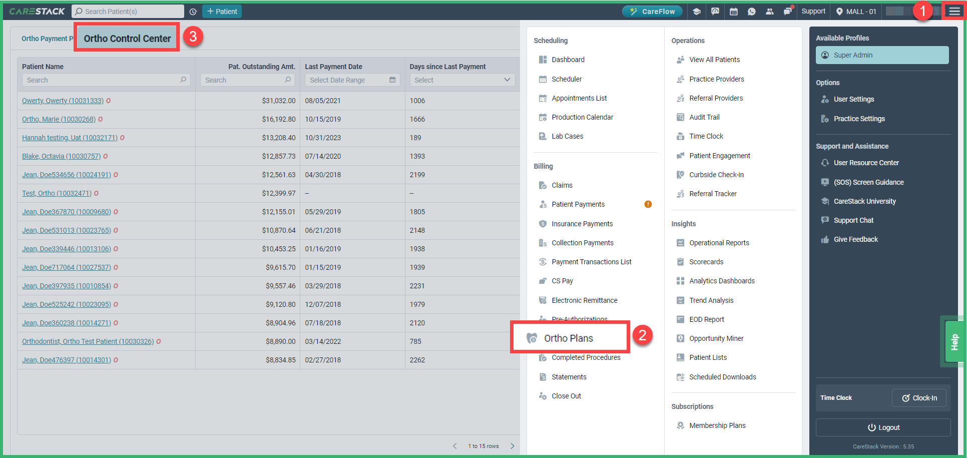Manage Ortho Control Centre – CareStack: User Resource Center