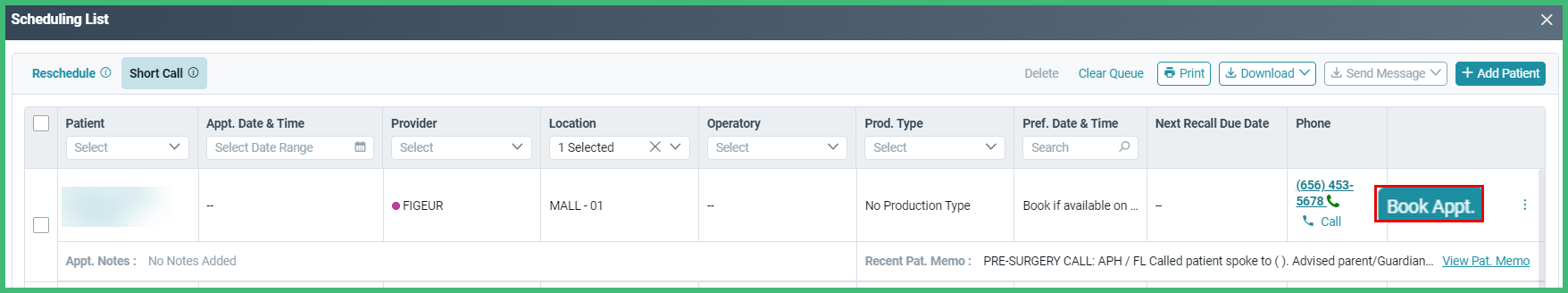 An Overview of the Short Call Feature – CareStack: User Resource Center