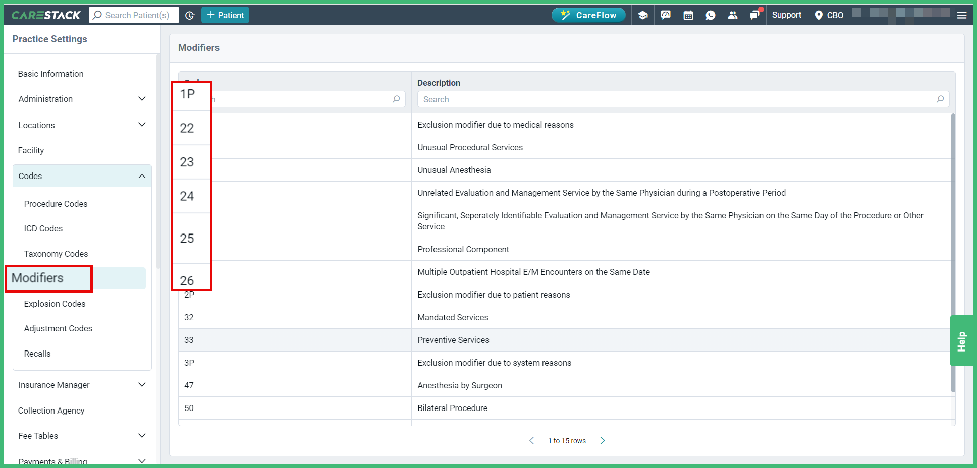 An Overview of Modifiers – CareStack: User Resource Center