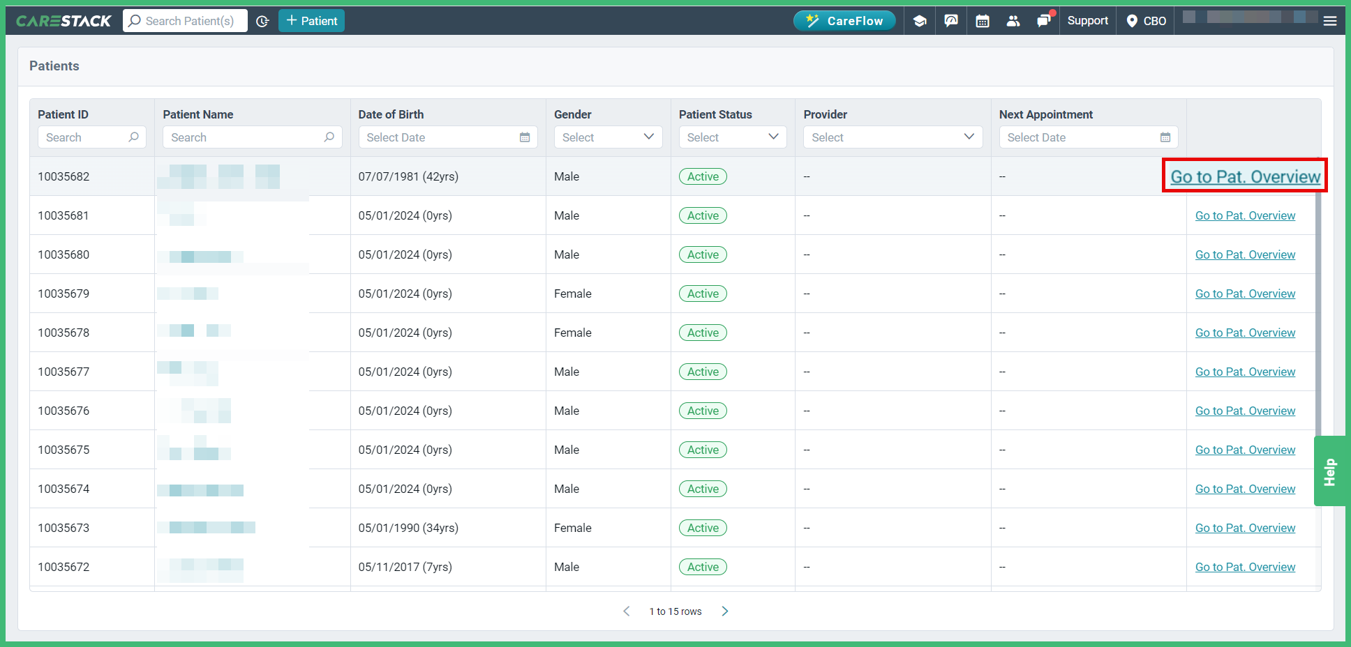 Manage & View all Patients – CareStack: User Resource Center