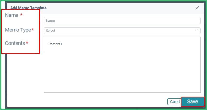 Create Memo Templates – CareStack: User Resource Center