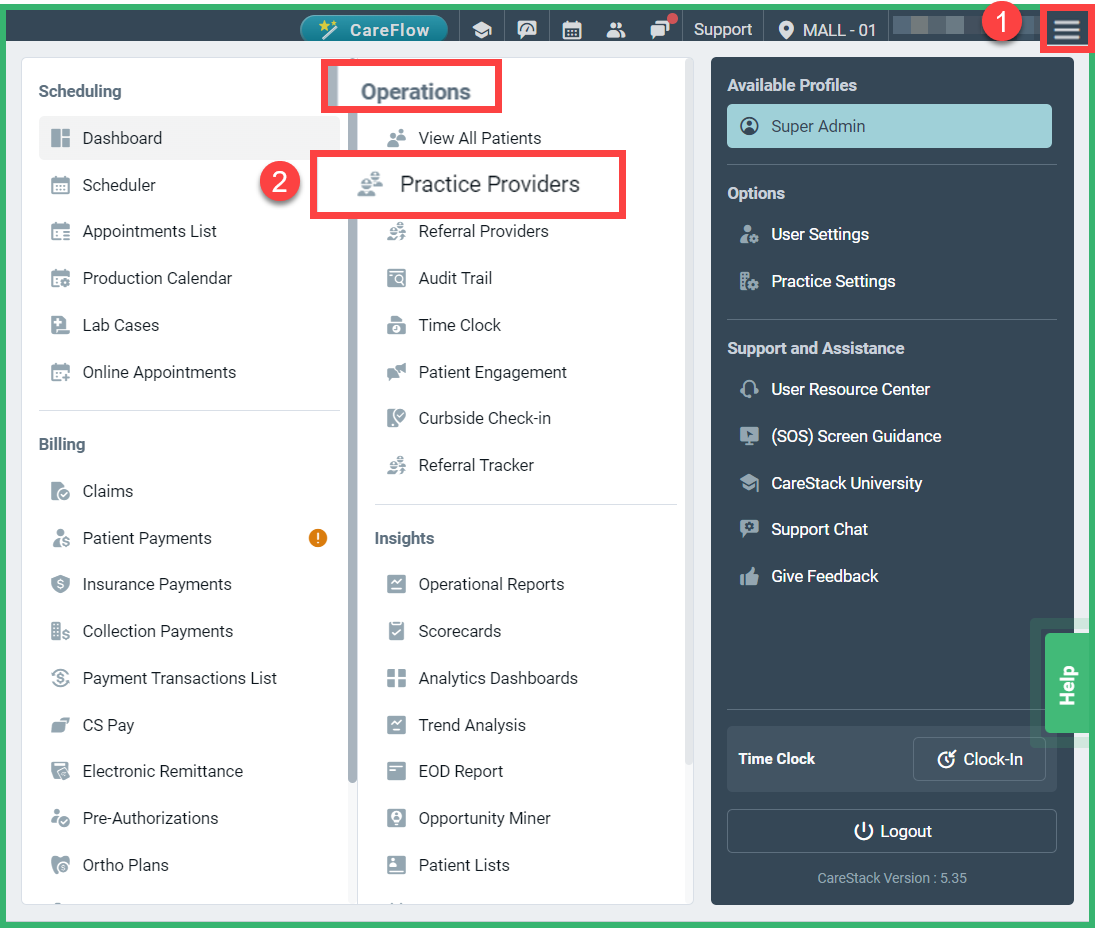 Practice Providers and Perio Charting Preferences – CareStack: User ...