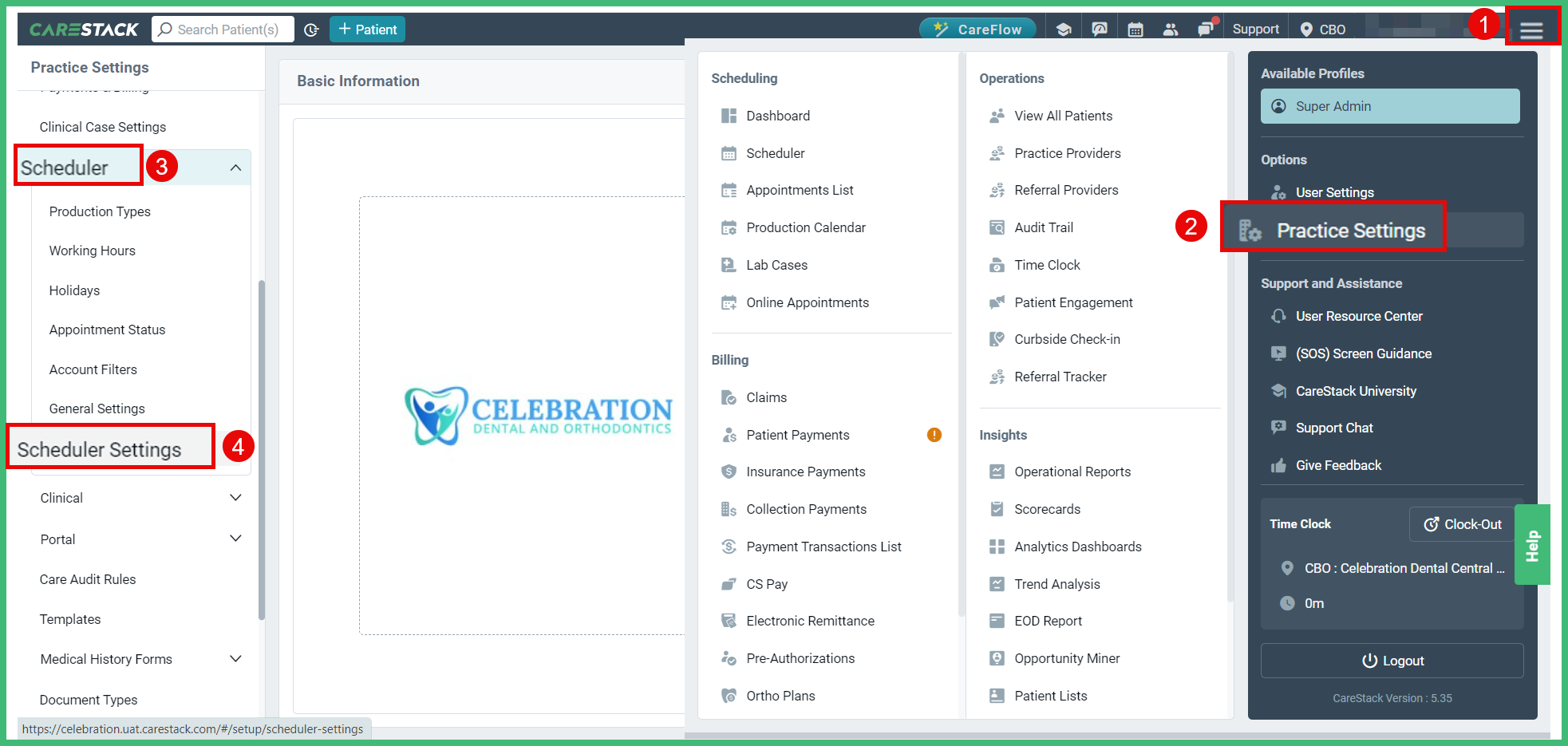 Configure Scheduler Settings – CareStack: User Resource Center