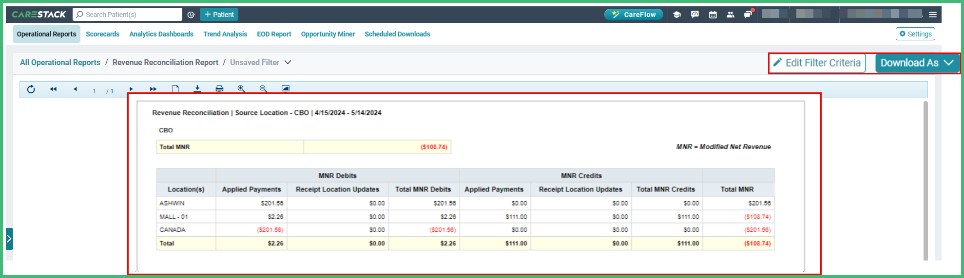 Generate Revenue Reconciliation Report – CareStack: User Resource Center