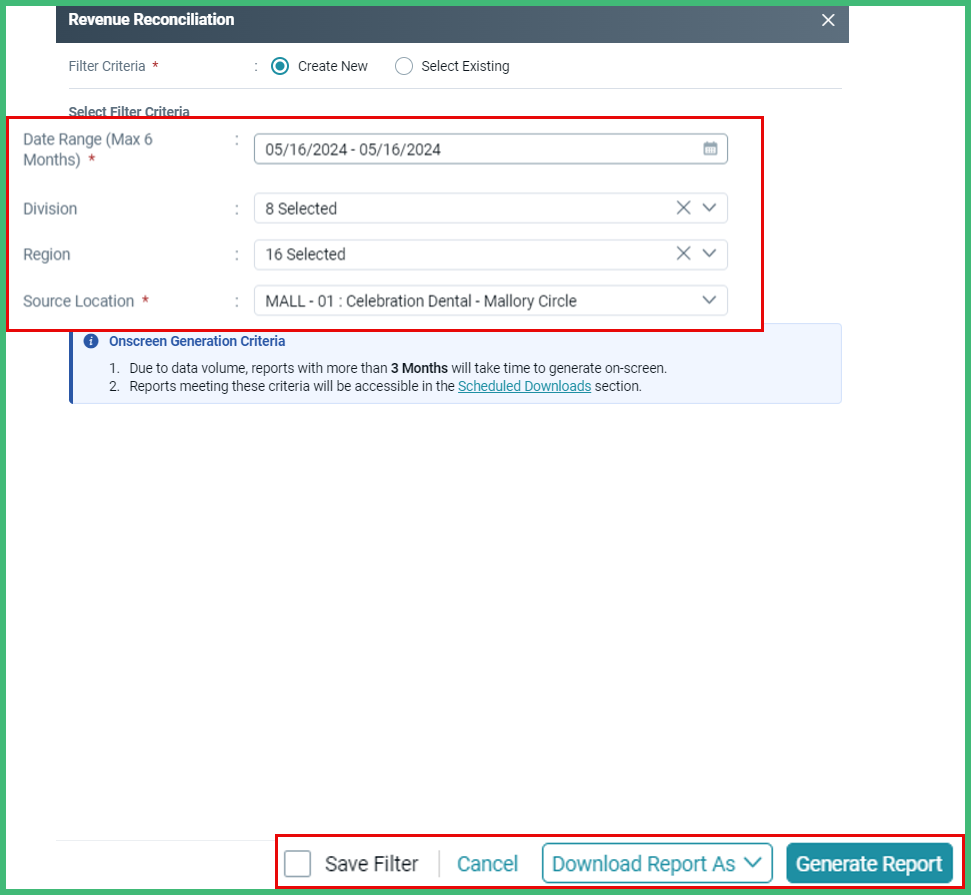 Generate Revenue Reconciliation Report – CareStack: User Resource Center