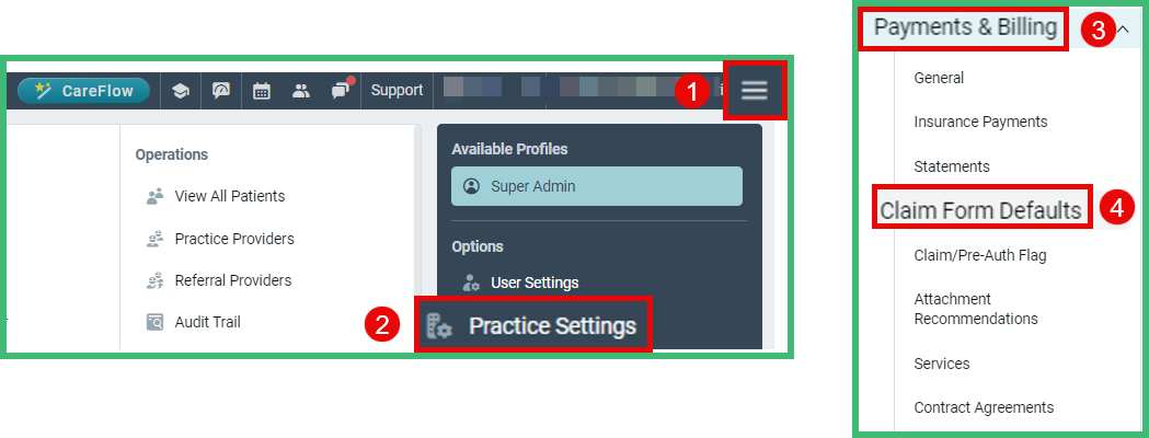 Set Up Claim Form Defaults – CareStack: User Resource Center
