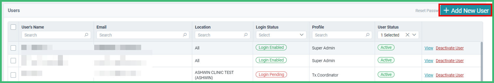 Manage All Users – CareStack: User Resource Center