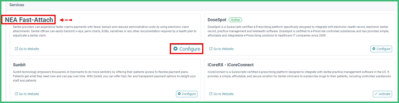 Configure NEA Attachments – CareStack: User Resource Center