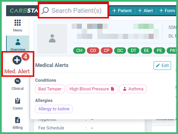Add & View Medical Alerts for a Patient – CareStack: User Resource Center