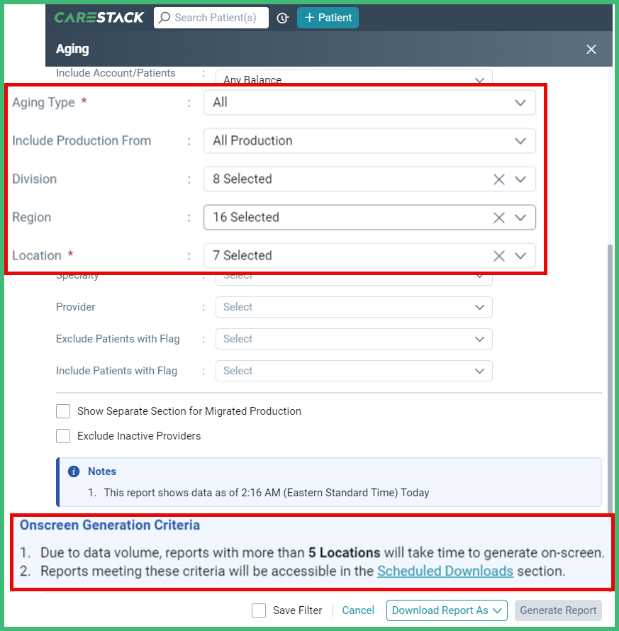 View Scheduled Downloads – CareStack: User Resource Center