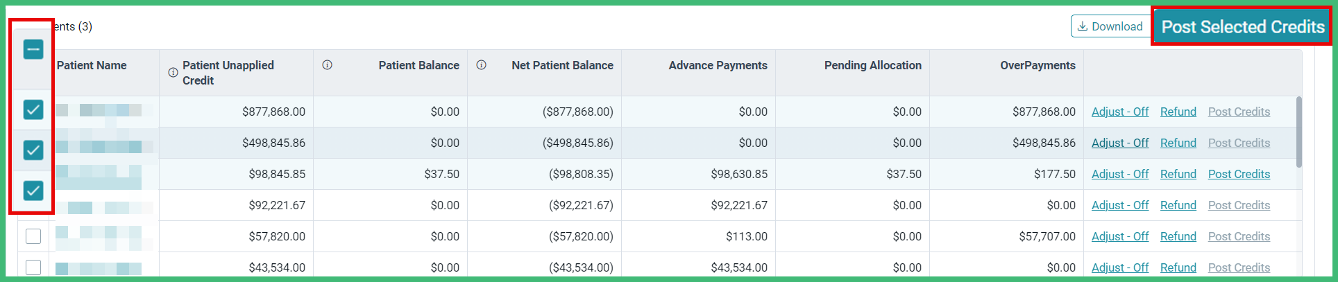 Overview of Unapplied Credit Management – CareStack: User Resource Center