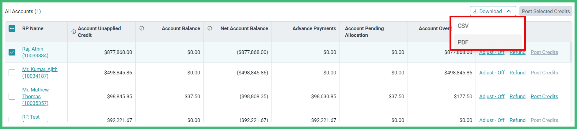 Overview of Unapplied Credit Management – CareStack: User Resource Center
