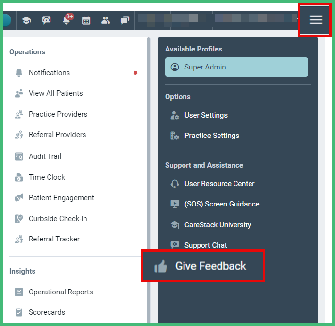 Provide User Feedback on CareStack – CareStack: User Resource Center