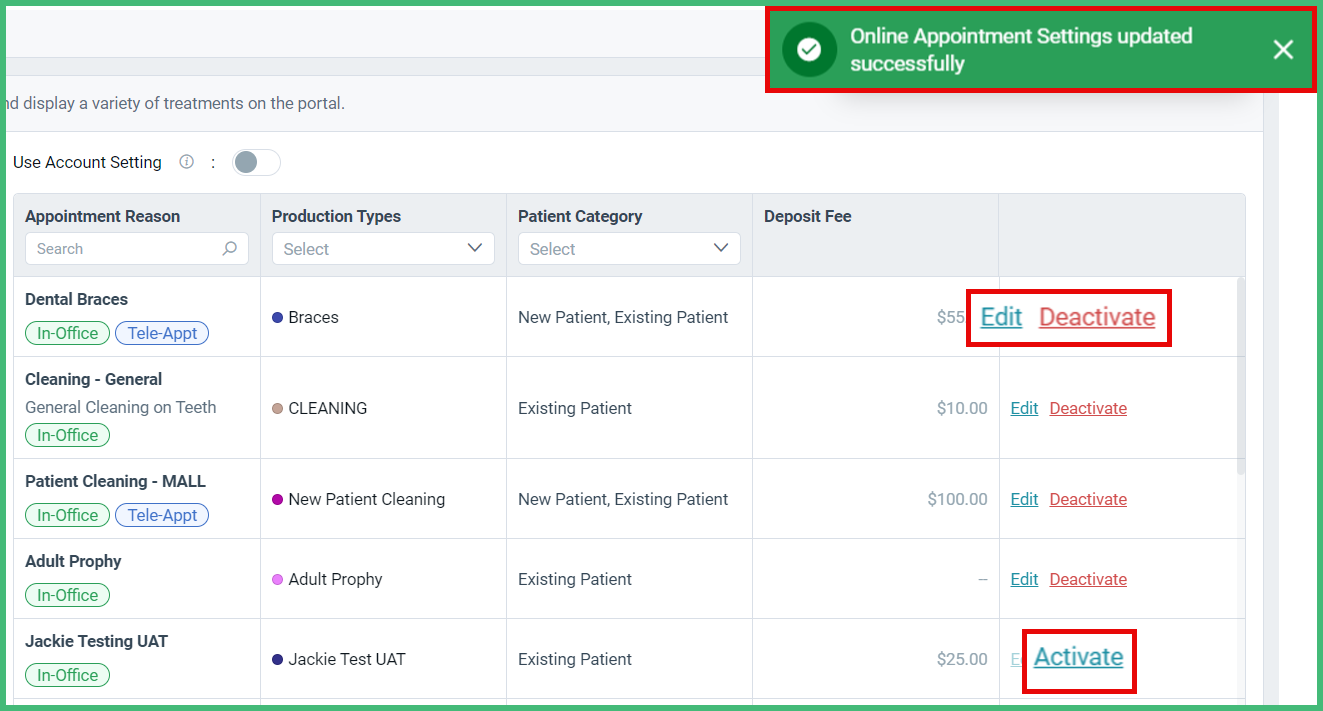 Manage Online Appointment Portal – CareStack: User Resource Center