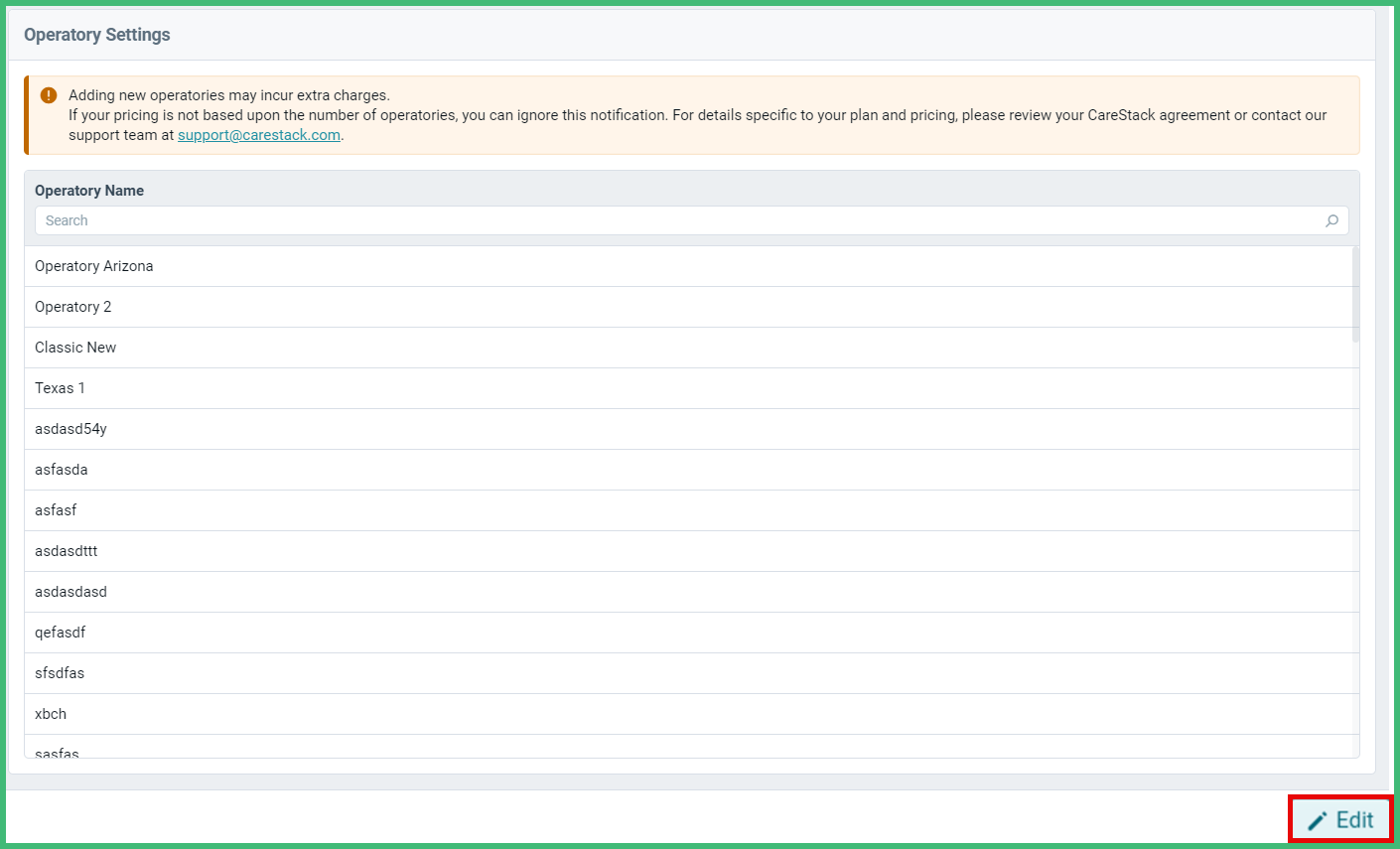 Customize and Rearrange Operatories – CareStack: User Resource Center