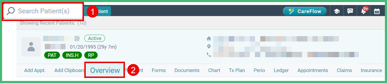All About Patient Overview – CareStack: User Resource Center