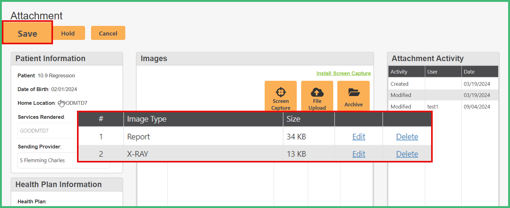 Adding NEA Attachments – CareStack: User Resource Center