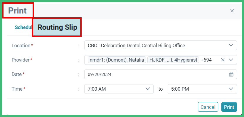 Print and Customize Routing Slips – CareStack: User Resource Center