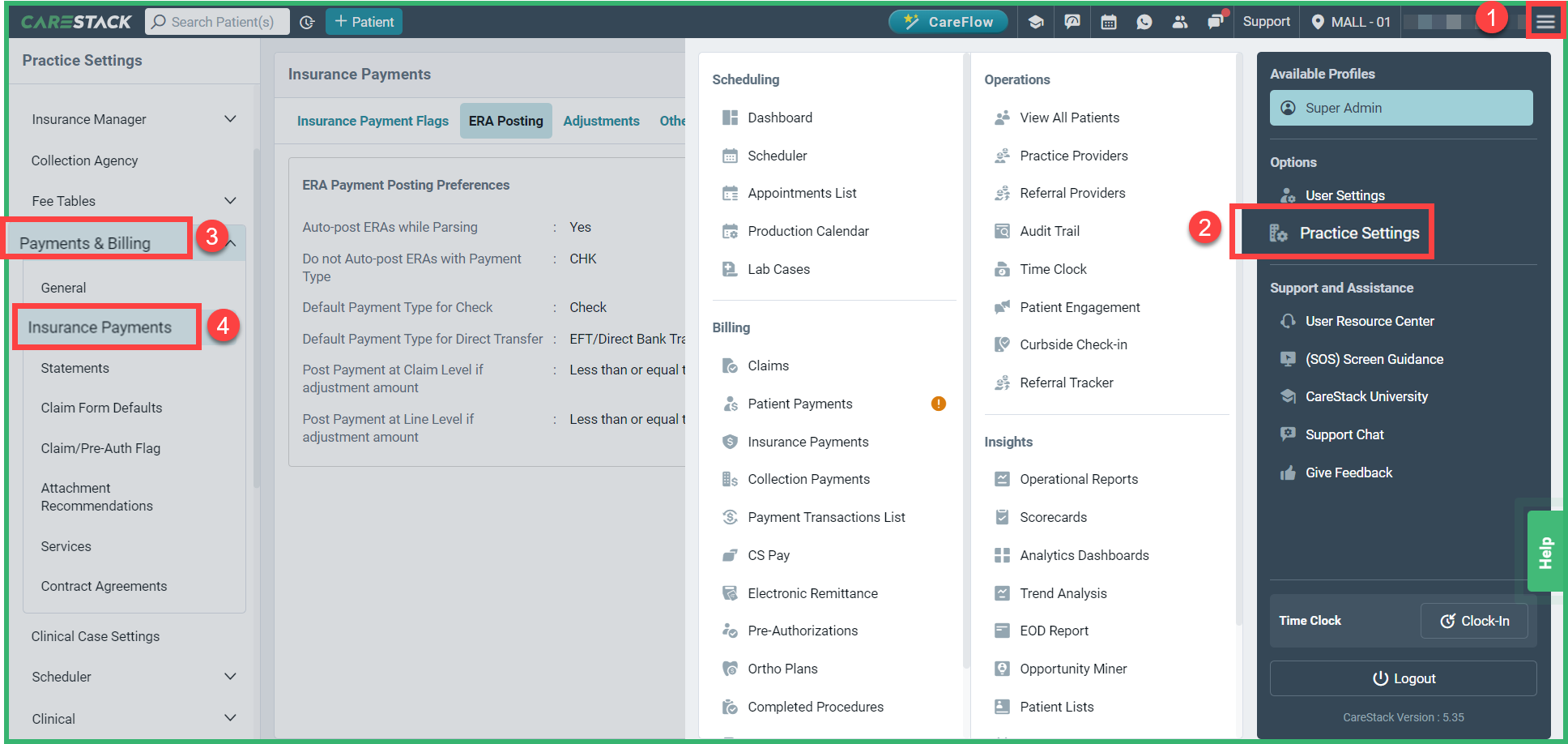 Enable ERA Auto-Posting – CareStack: User Resource Center