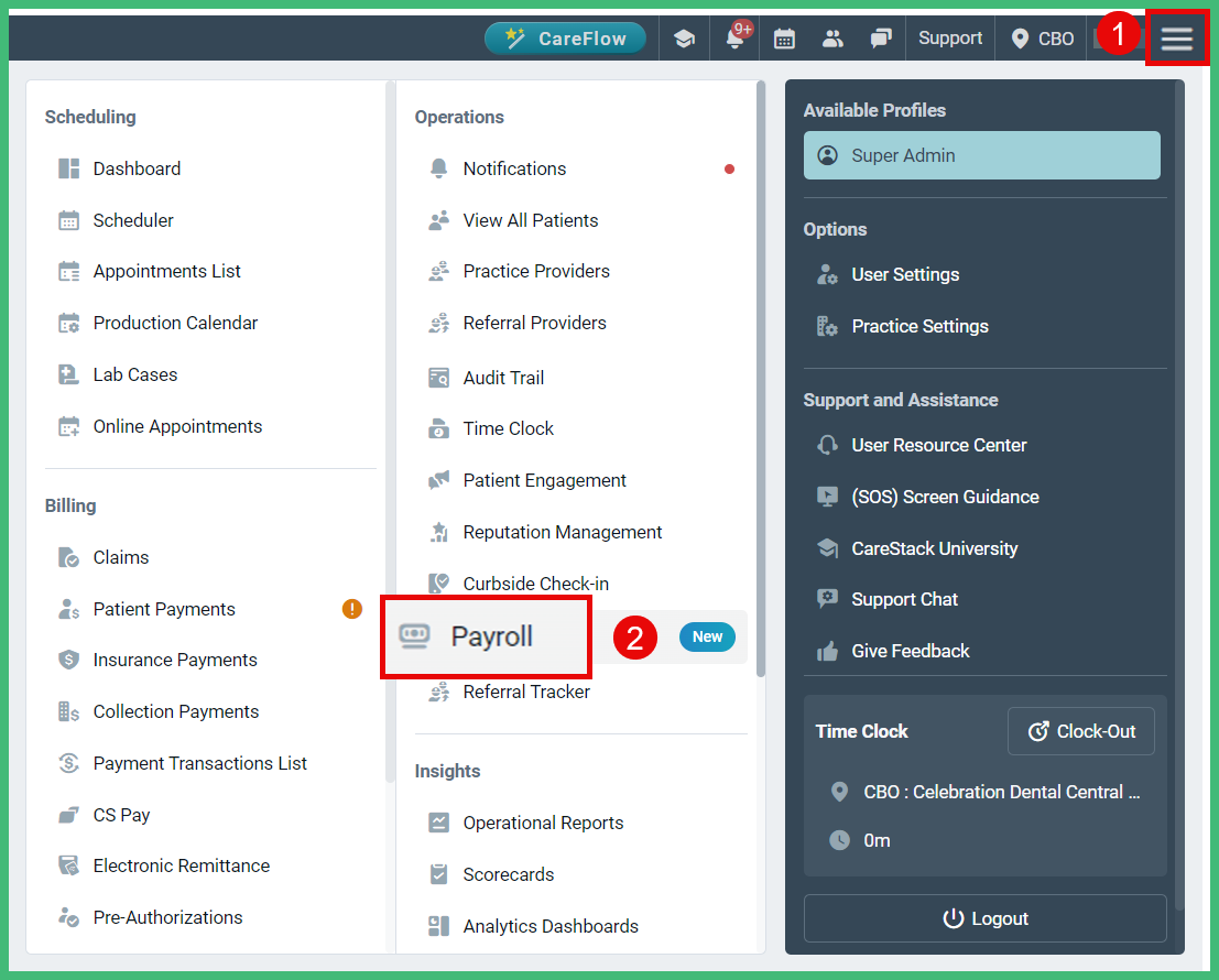 Create a Payroll Profile – CareStack: User Resource Center