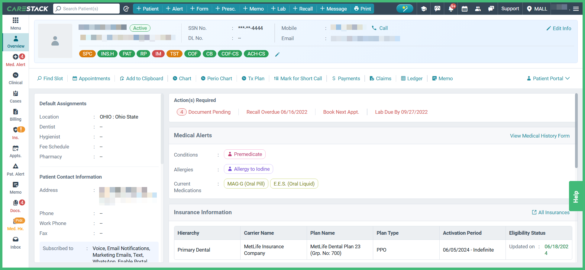 All About Patient Overview – CareStack: User Resource Center