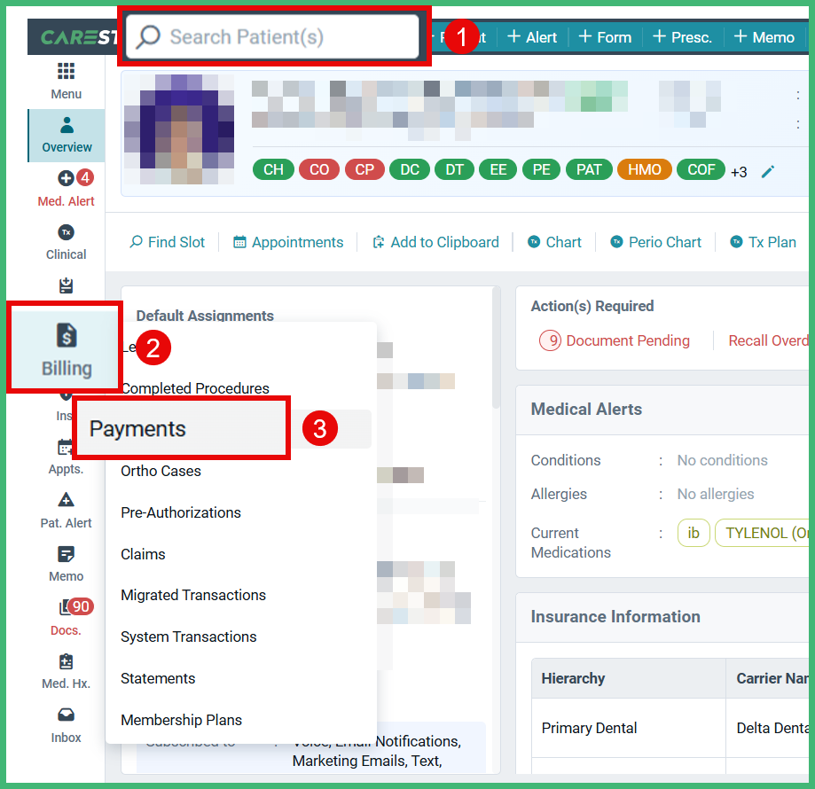 Manage Third Party Payment Types and Transaction Charges – CareStack: User Resource Center