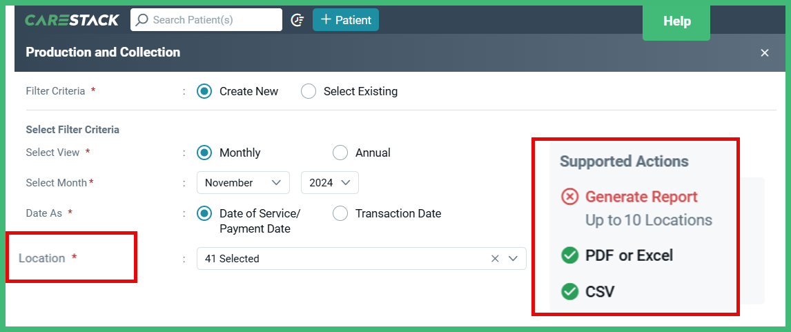 Access and Generate Production and Collection Report – CareStack: User Resource Center