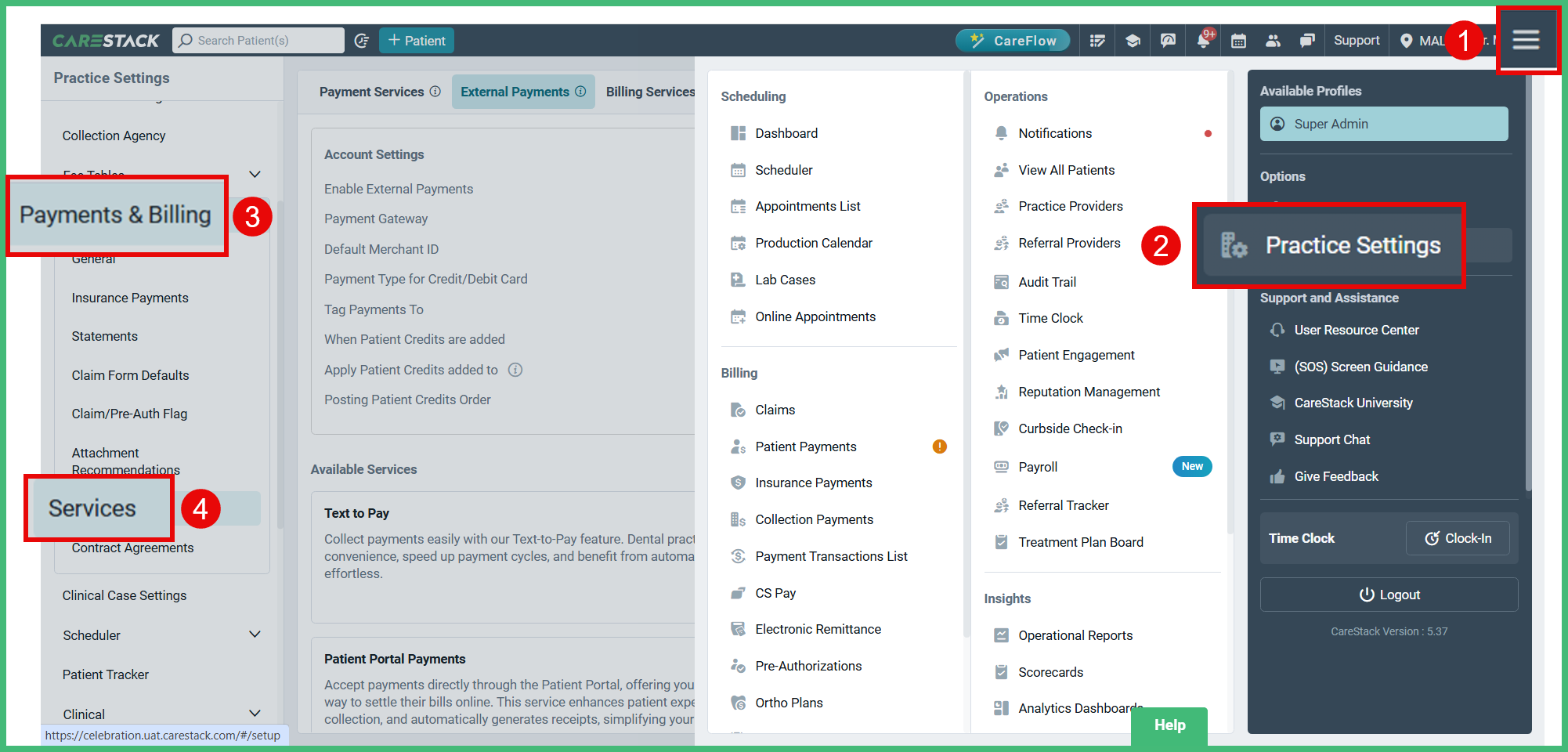 Configure External Payment Settings – CareStack: User Resource Center
