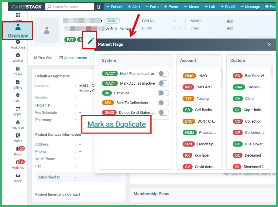 Mark as Duplicate and Link to Original Patient Profile – CareStack ...