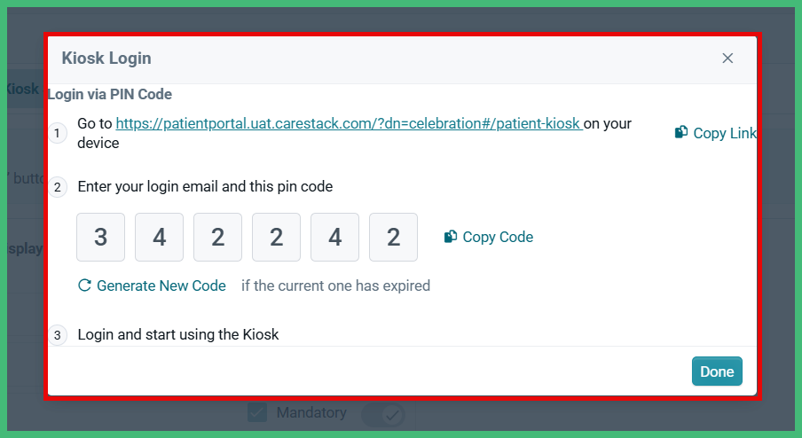 Set Up Kiosk Login using One Time Password (OTP) – CareStack: User Resource Center