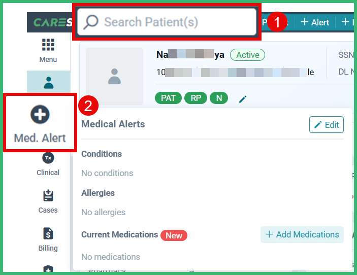 Add & View Medical Alerts for a Patient – CareStack: User Resource Center