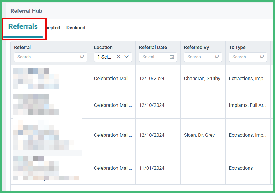 Manage Referrals in Referral Hub – CareStack: User Resource Center