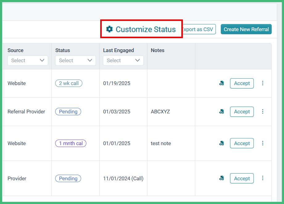 Manage Referrals in Referral Hub – CareStack