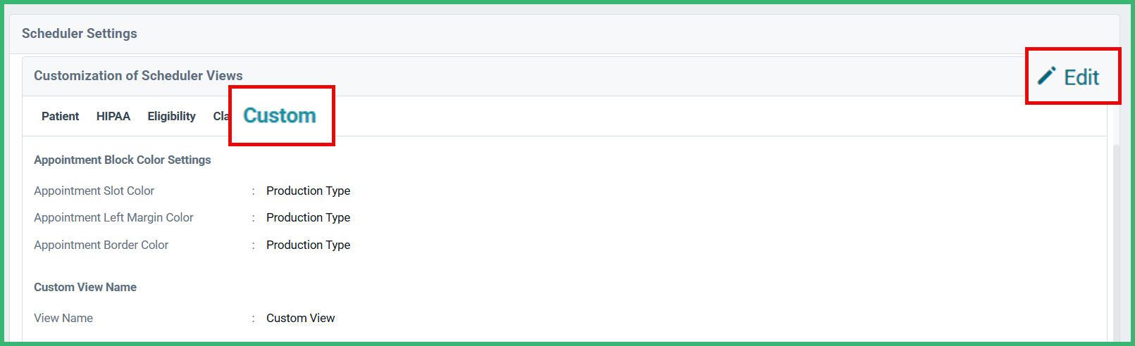 Configure Scheduler Settings – CareStack: User Resource Center