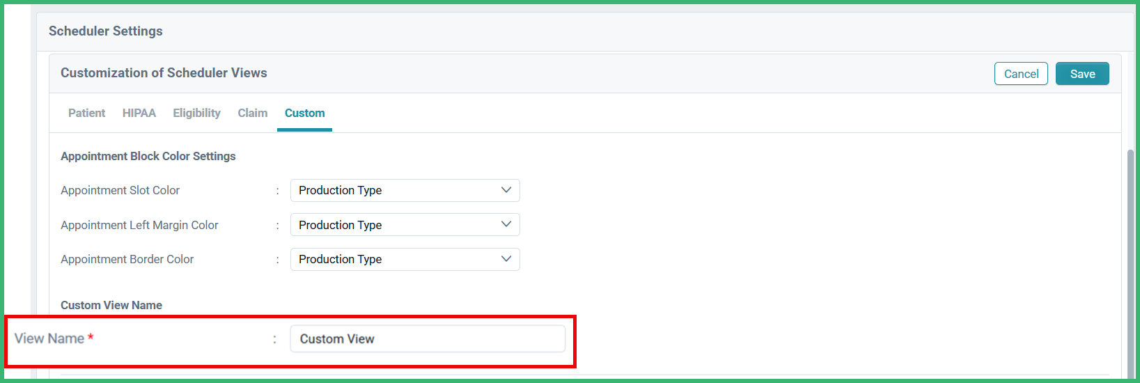 Configure Scheduler Settings – CareStack: User Resource Center