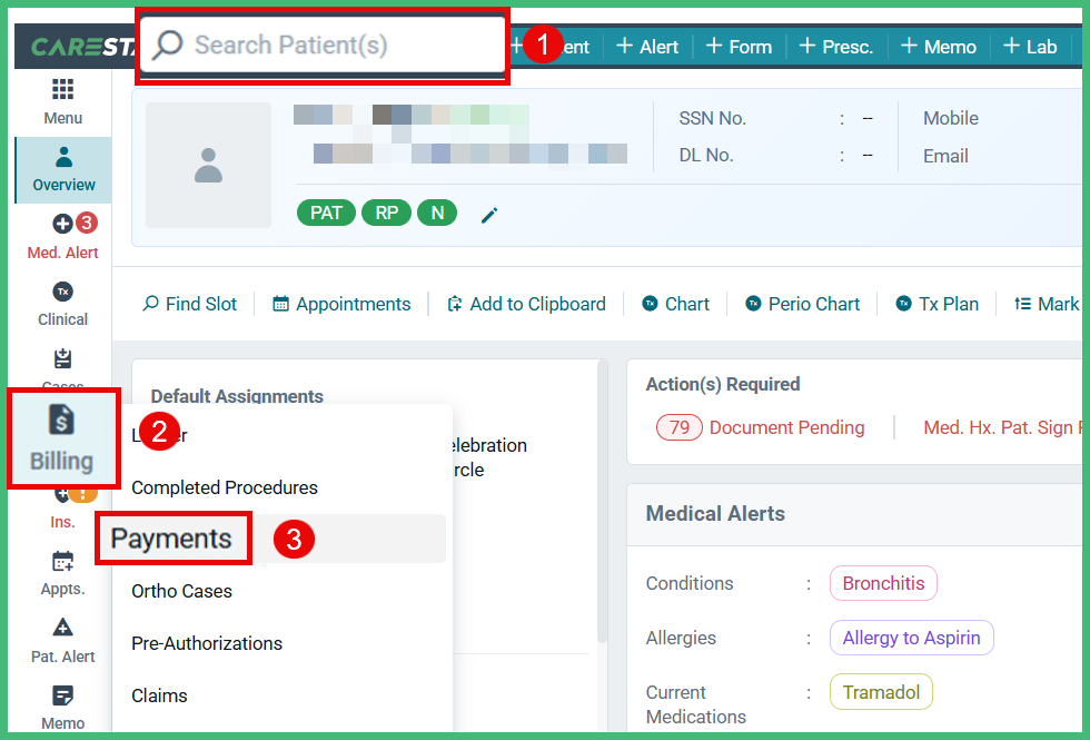 Add a Patient Payment, Adjustment, or Email Payment Receipts ...