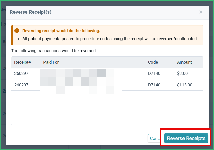 Reverse or Delete a Patient Payment Receipt – CareStack: User Resource Center